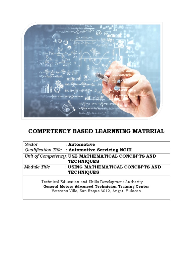 CBLM (Use Mathematical Concepts and Techniques) - MG | PDF | Information | Negotiation