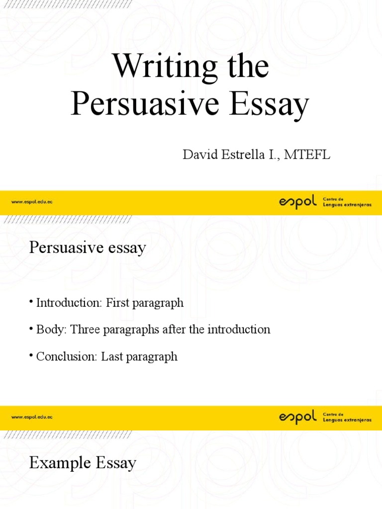 Writing The Persuasive Essay | PDF | Essays | Sentence (Linguistics)