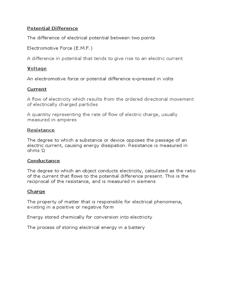 Electrical Definitions | PDF