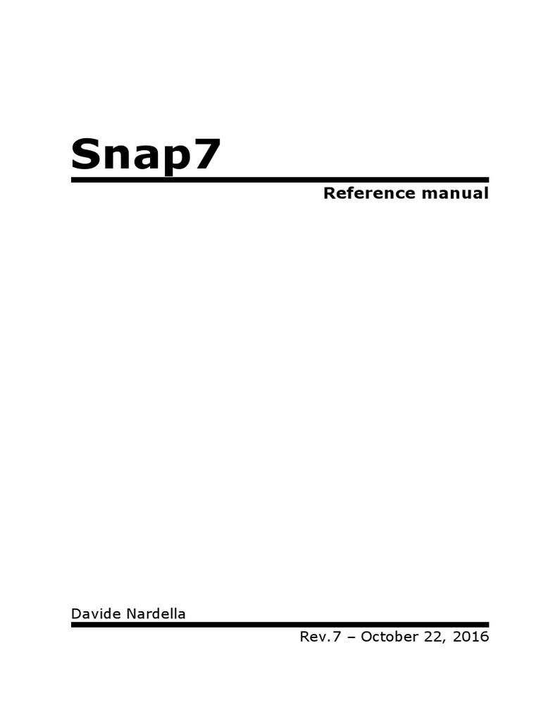 Snap7 Refman PDF | PDF | Computer Related Introductions | Computer Programming