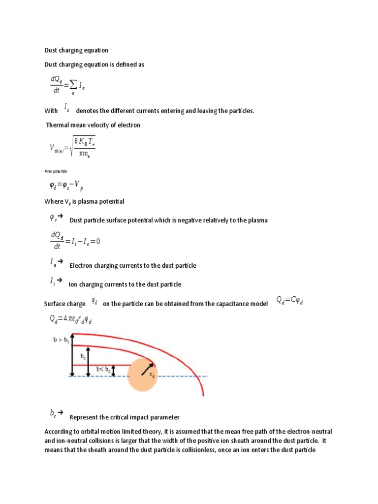 Dust Charging Equation | PDF | Plasma (Physics) | Physics