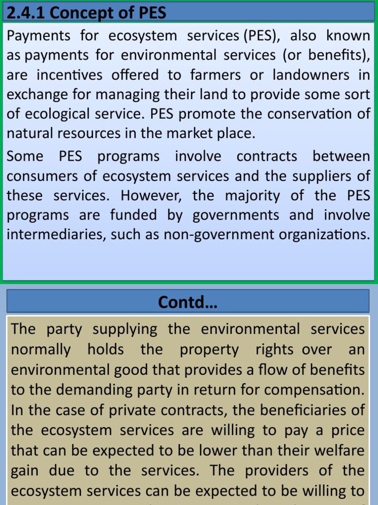2.4 Payment of Environmental Services (PES) | PDF | Natural Environment ...