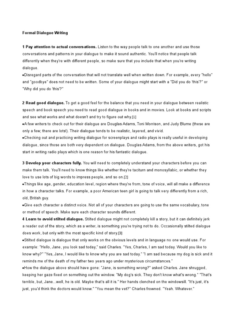 Formal Dialogue Example | PDF | Dialogue