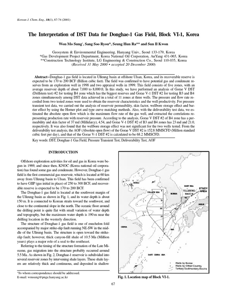The Interpretation of DST Data For Donghae-1 Gas Field, Block VI-1 ...
