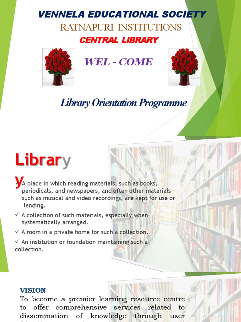 Library Orientation Programme - Ratnapuri Institutions | PDF | Digital ...