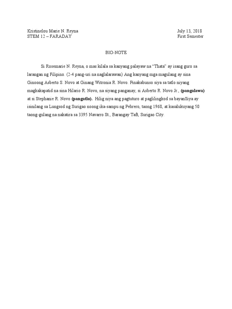 BIONOTE ENGLISh | PDF