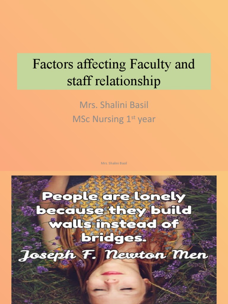 Factors Affecting Faculty and Staff Relationship | PDF | Leadership ...
