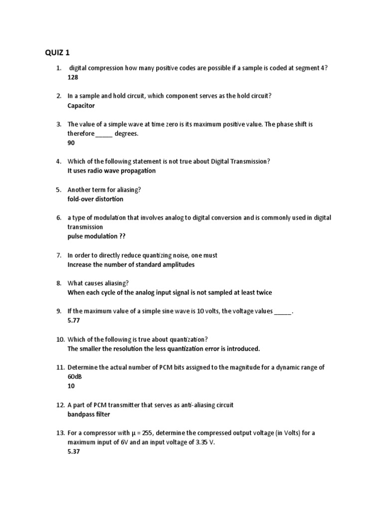 Ece122 q1 | PDF | Analog To Digital Converter | Sampling (Signal Processing)