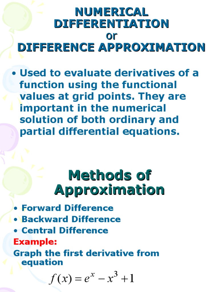 Numerical Differentiation Adv | PDF | Finite Difference | Computational Science