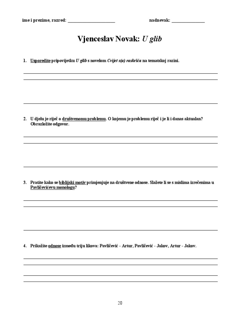 Vjenceslav Novak - U Glib | PDF