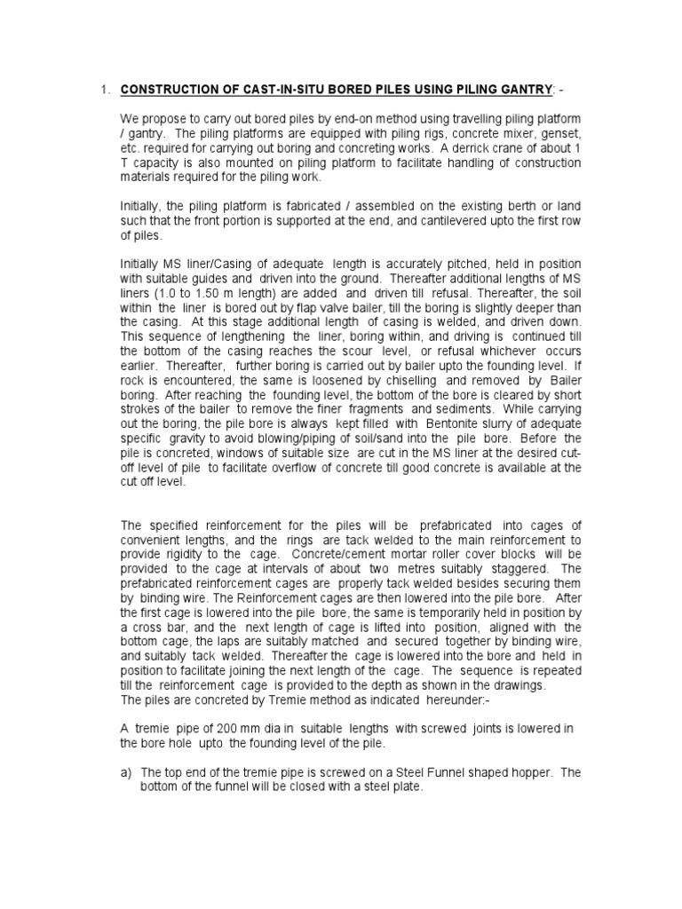 Gantry Piling - Method | PDF | Deep Foundation | Concrete