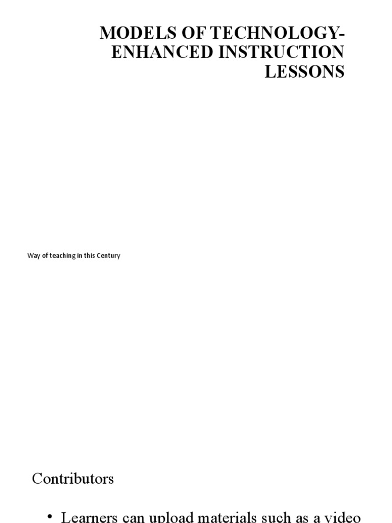 Models of Technology-Enhanced Instruction Lessons | PDF | Web ...