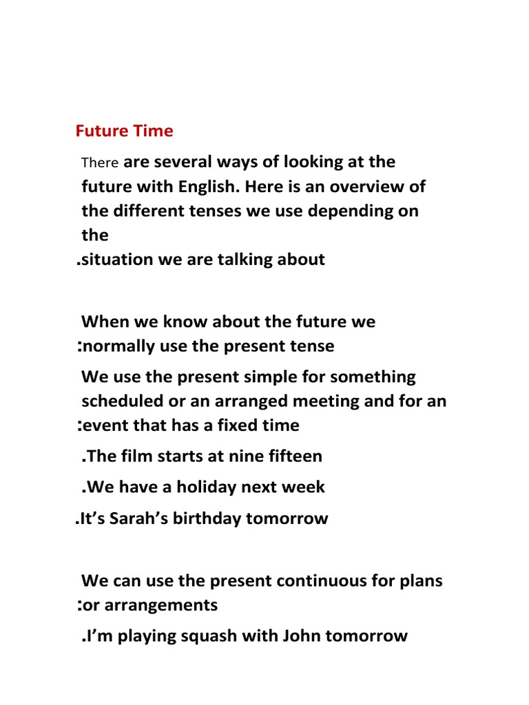 Future Tenses in English Explained | PDF | Language Arts & Discipline ...