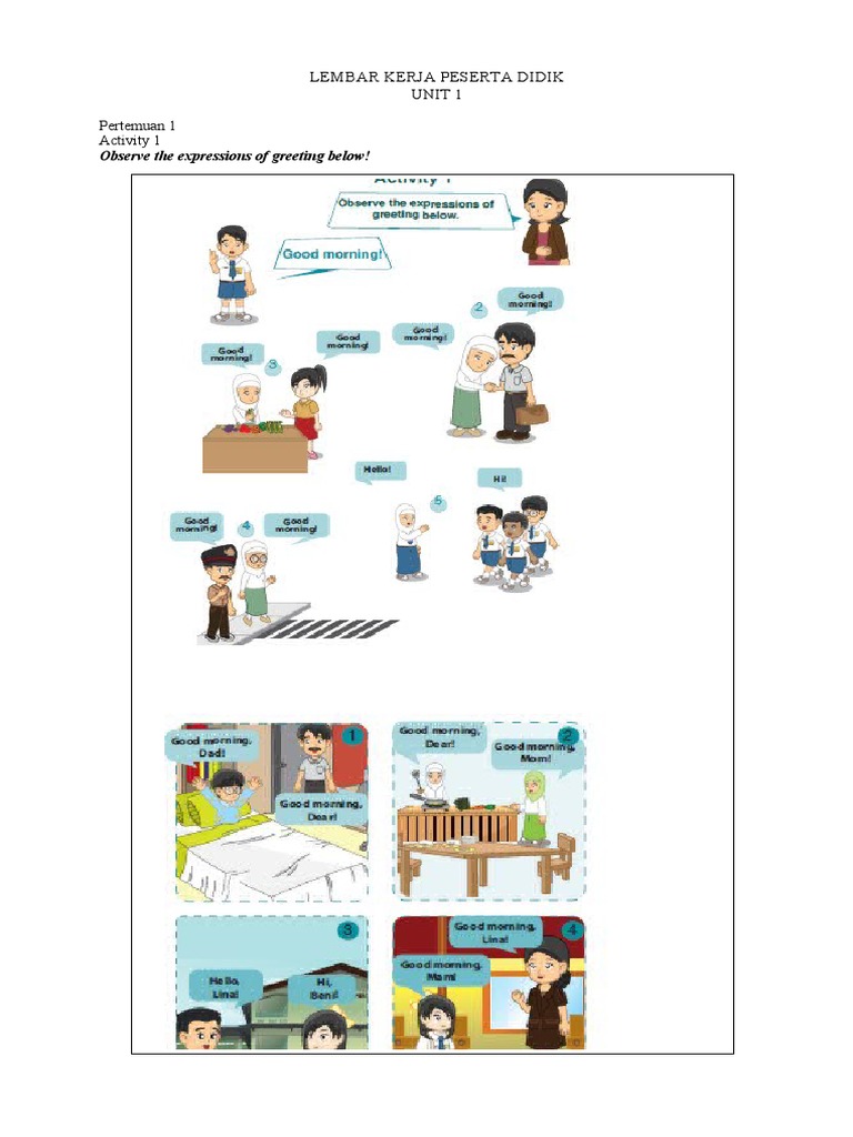 LKPD Chapter I KELAS 7 BAHASA INGGRIS | PDF | Cognitive Science | Human Communication