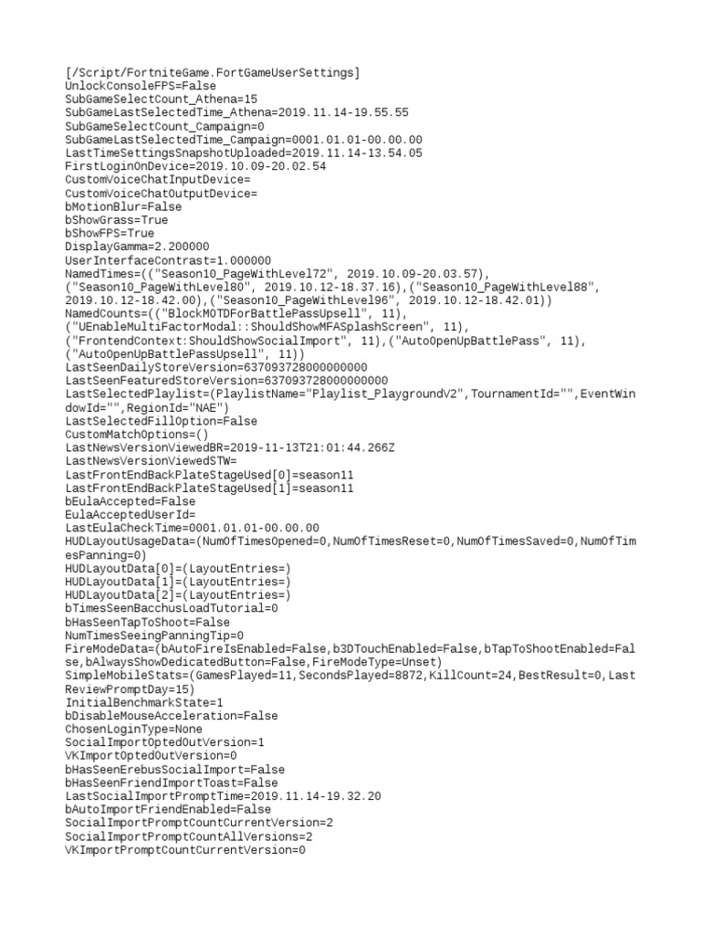 Game User Settings | PDF