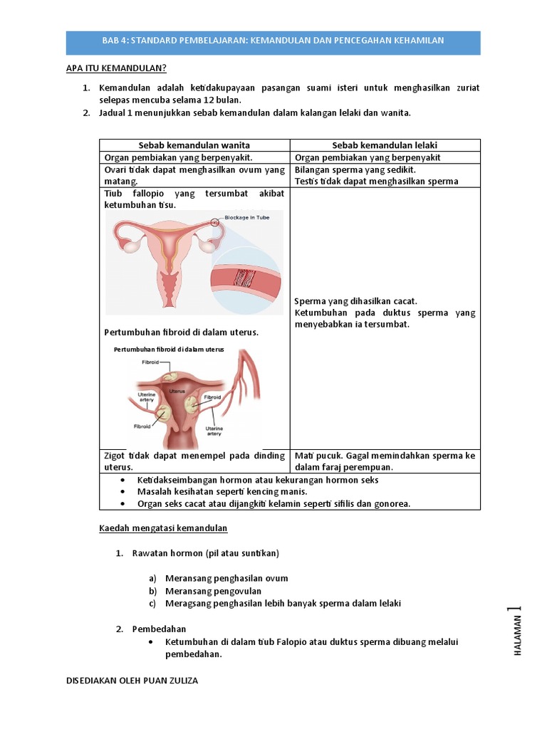 Nota Kemandulan Dan Pencegahan Kehamilan | PDF