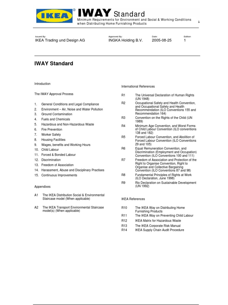 Ikea Iway Standard 2005 | PDF | International Labour Organization ...