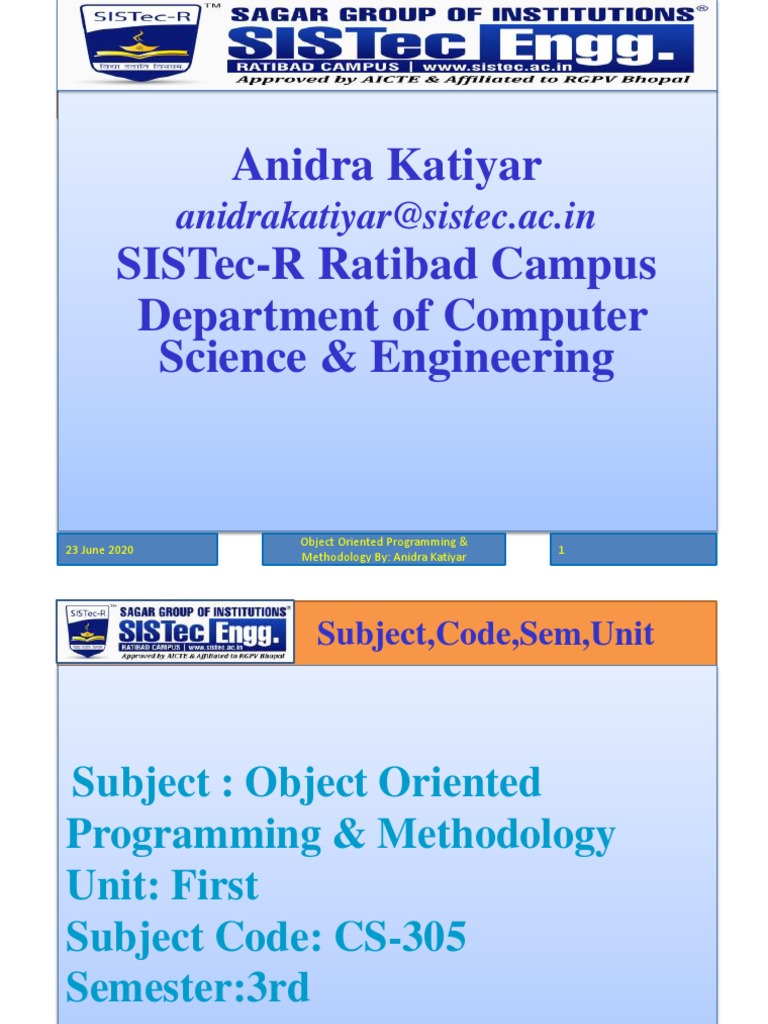 Oopm Unit - 1 Object Oriented Thinking 22 June 20 | PDF | Object Oriented Programming | Object ...