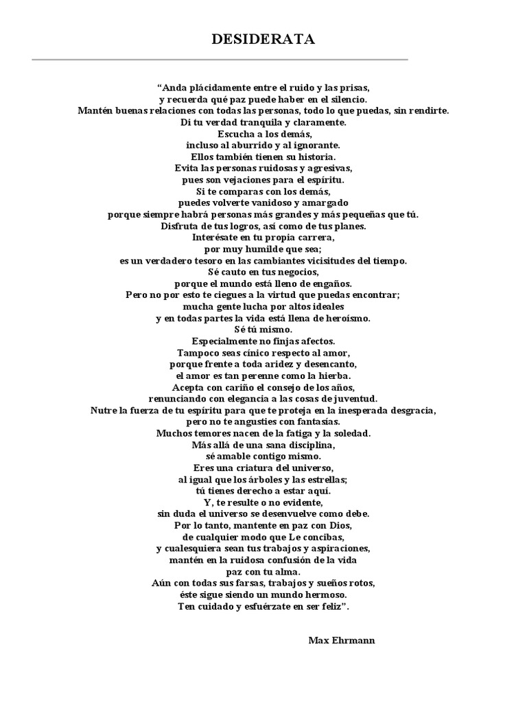 DESIDERATA | PDF