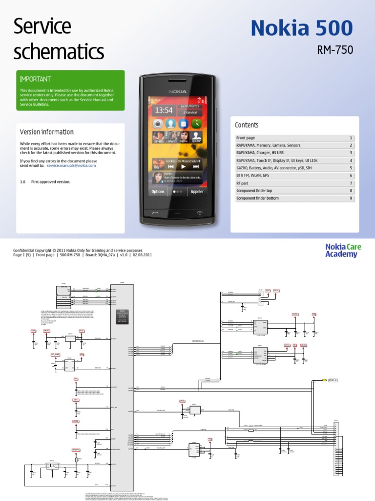 Service Schematics: Nokia 500 | PDF