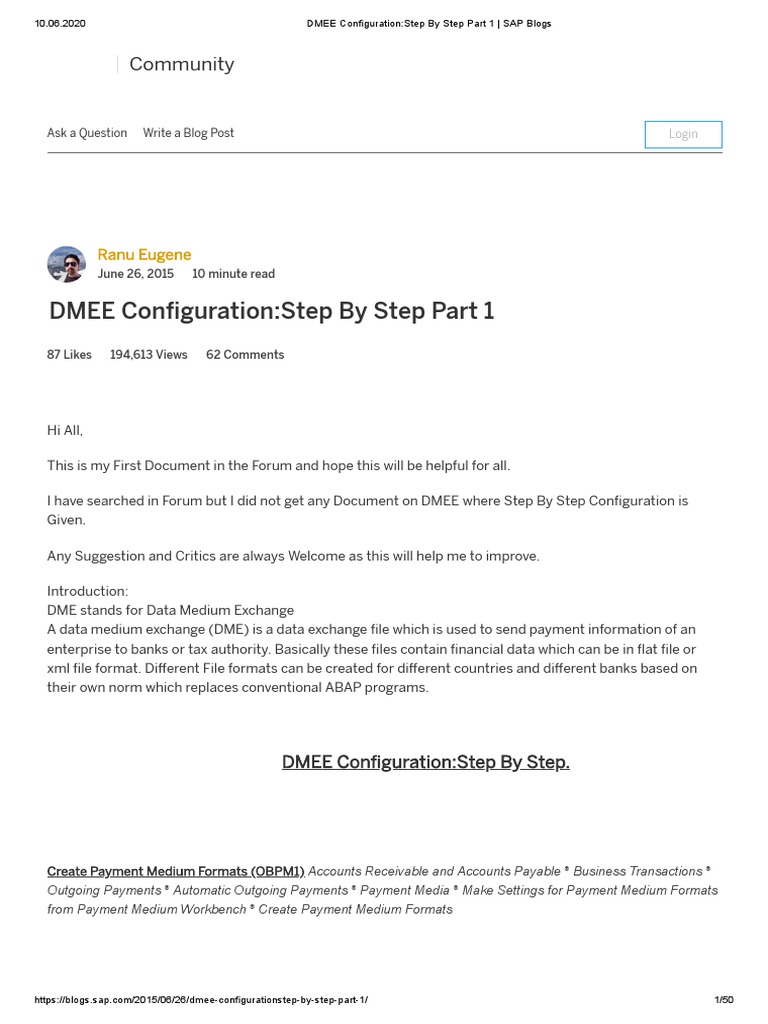 Dmee Configuration Step By Step Part 1 Sap Blogs2 Pdf Invoice File Format 8024