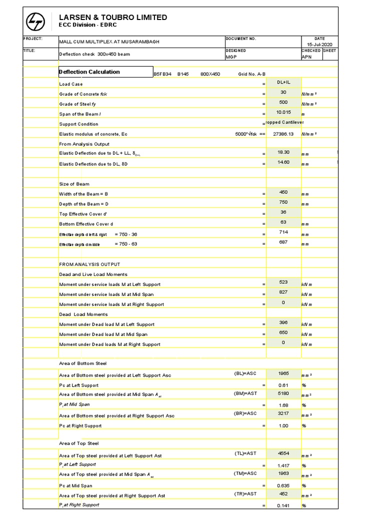 Larsen & Toubro Limited: ECC Division - EDRC | PDF | Beam (Structure ...