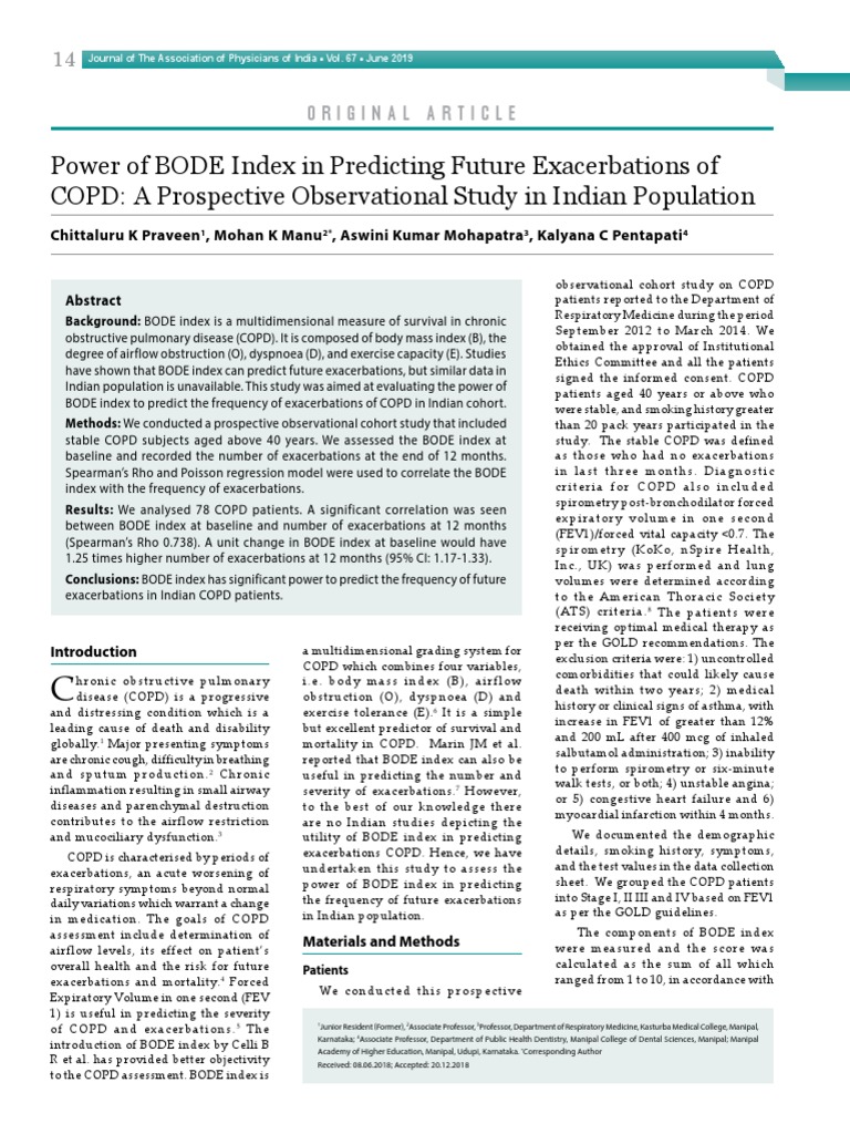 Bode Index | PDF | Chronic Obstructive Pulmonary Disease | Medicine