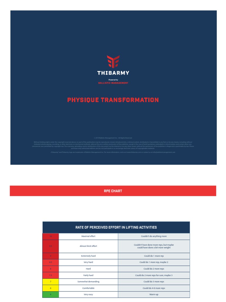 ThibArmy - Men's Physique Transformation | PDF | High Intensity Interval Training | Tempo