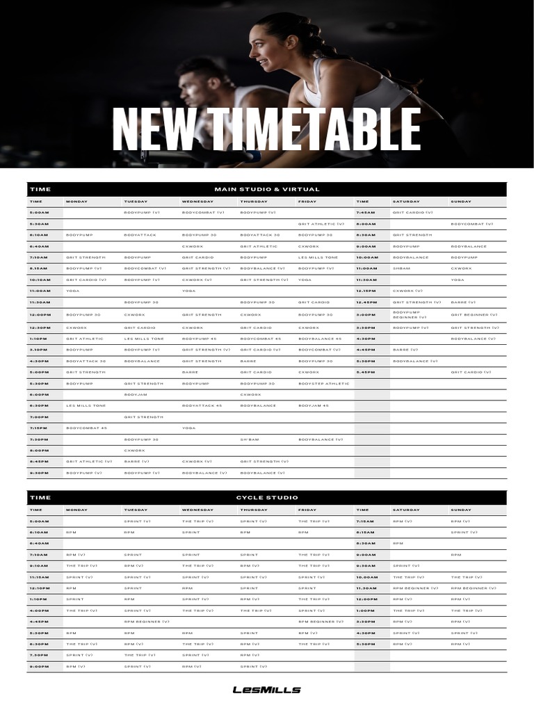 New Timetable: Time Main Studio & Virtual | PDF