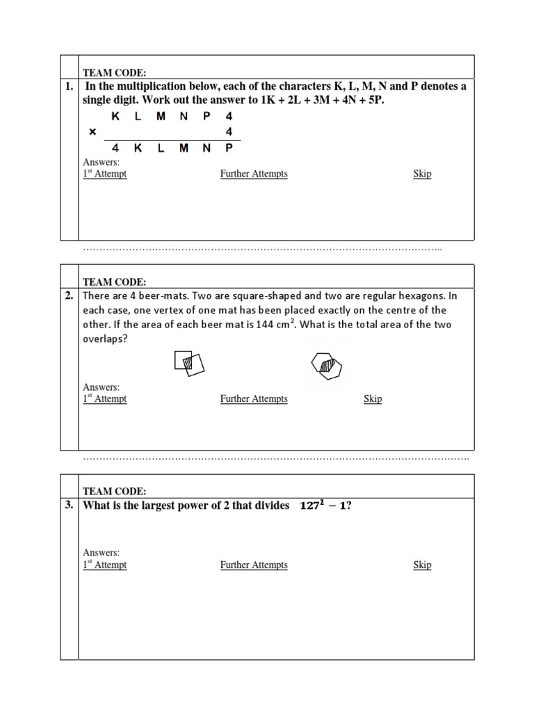 Junior Lightning 14 | PDF | Square Root | Fraction (Mathematics)