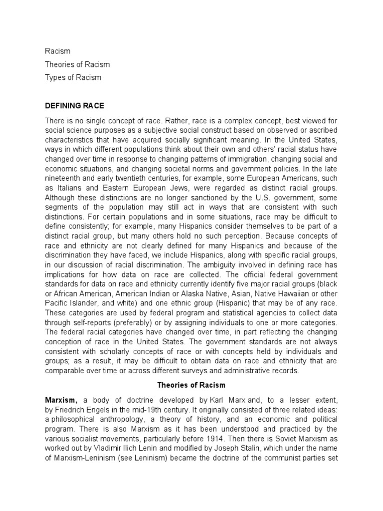 Racism | PDF | Race (Human Categorization) | Racism