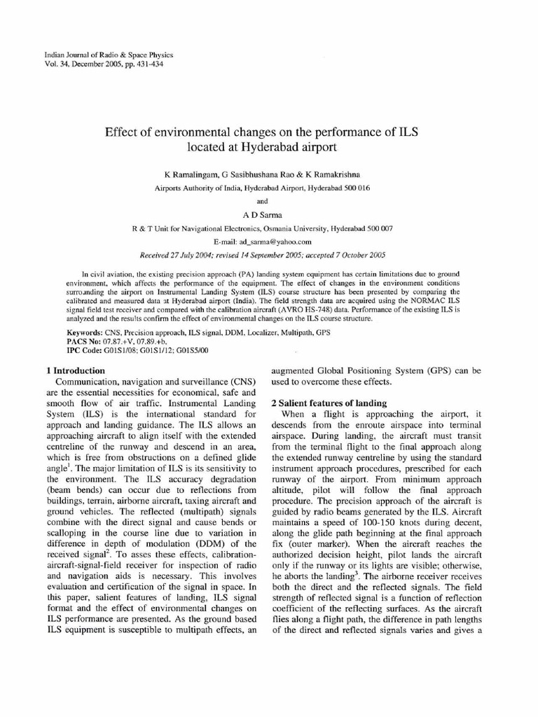 Effect of Normac ILS Due To Change in Environment PDF | PDF | Aviation ...