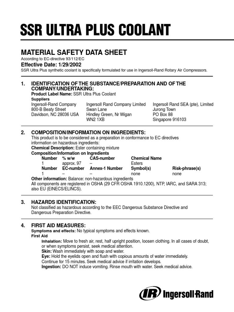 MSDS IR Ultra Plus PDF | PDF | Firefighting | Carbon Dioxide