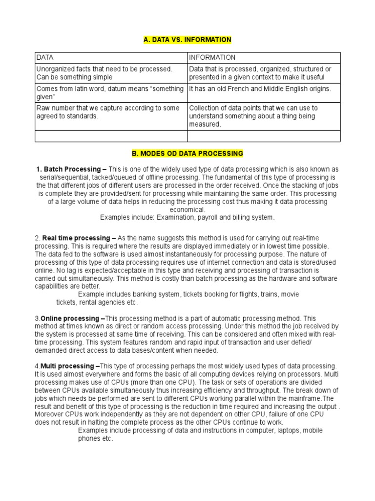 Acis-Data vs. Info. | PDF | Central Processing Unit | Input/Output