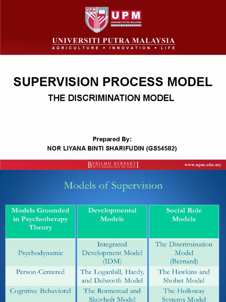 Discrimination Model of Supervision | PDF | Counseling Psychology ...