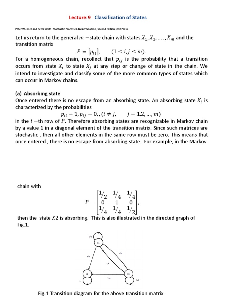 Classification of States: (A) Absorbing State | PDF | Markov Chain ...