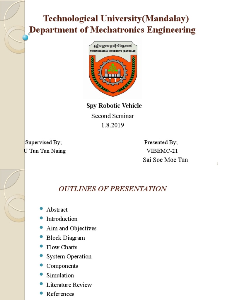 Technological University (Mandalay) Department of Mechatronics ...