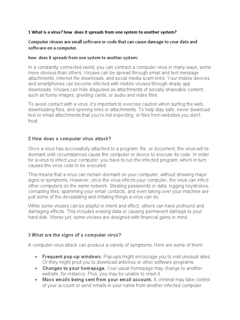 Computer Viruses Are Small Software or Code That Can Cause Damage To ...