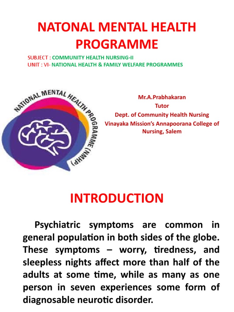 National Mental Health Programme | PDF | Mental Disorder | Psychiatry