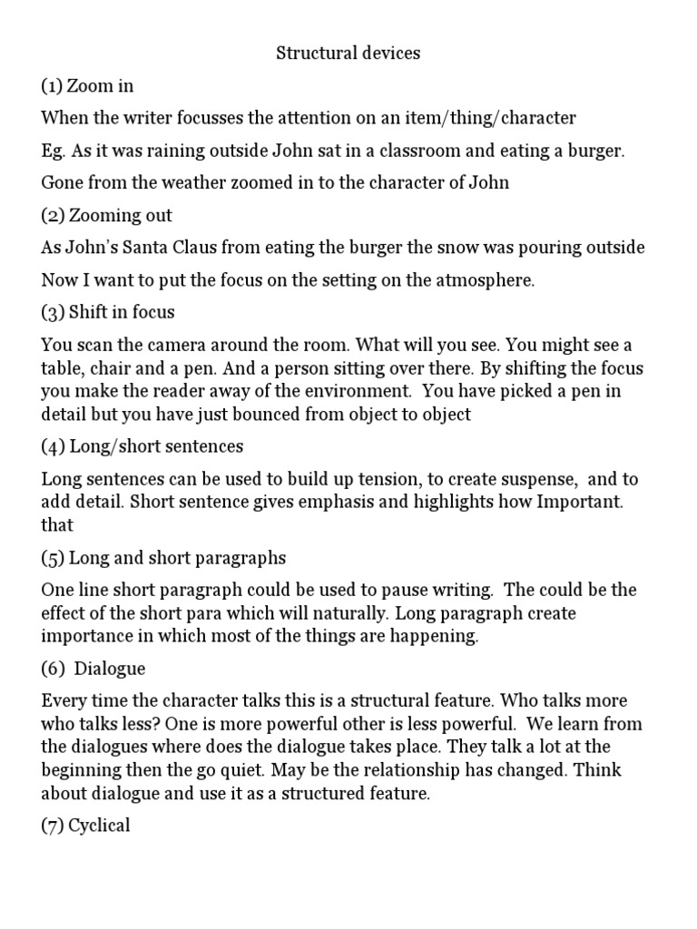 Structural Devices in A Writing | PDF