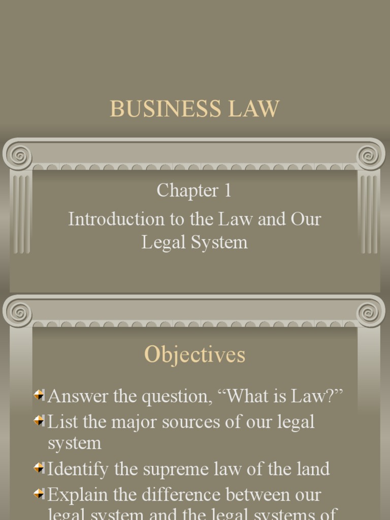 Business Law: Introduction To The Law and Our Legal System | PDF ...