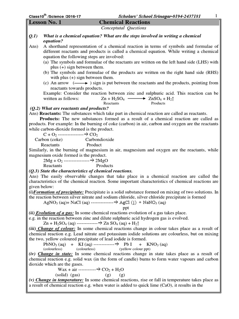 Understanding Chemical Reactions | PDF | Periodic Table | Oxide