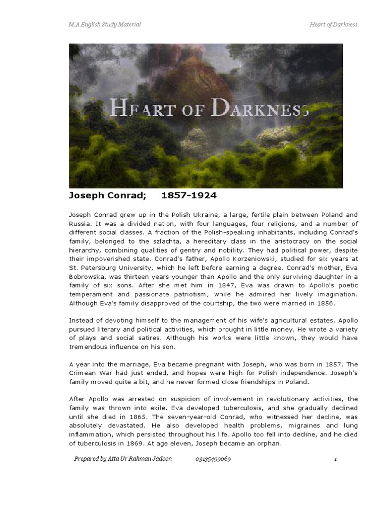Heart of Darkness Notes PDF | PDF | Heart Of Darkness | Kurtz (Heart Of ...