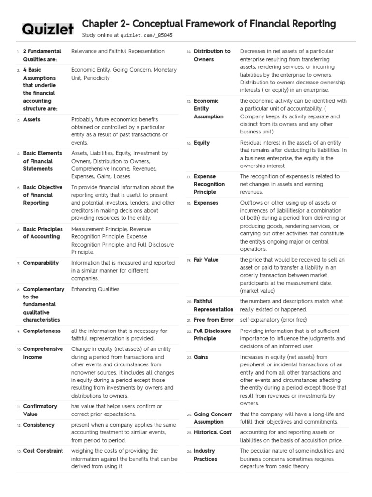 Chapter 2-Conceptual Framework of Financial Reporting | PDF | Equity ...