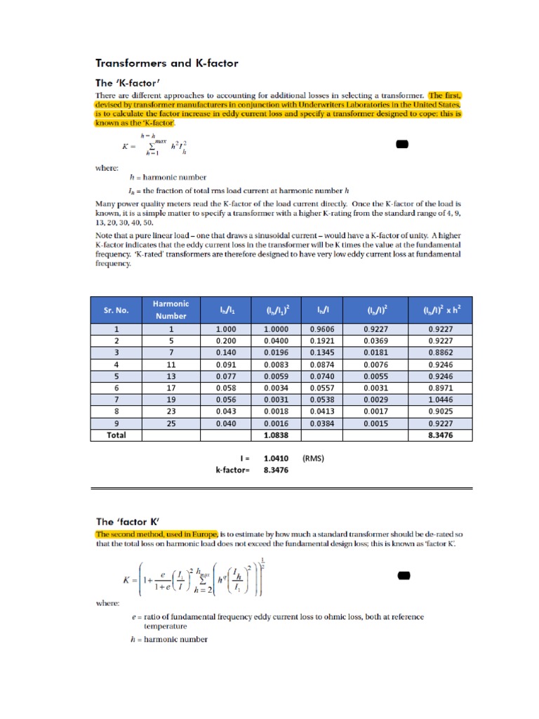 Analysis of Harmonic Distortion in Transformer and Recommendation for ...