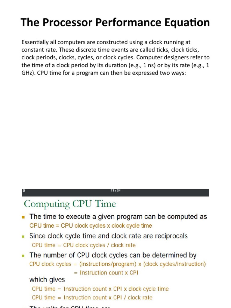 The Processor Performance Equation | PDF