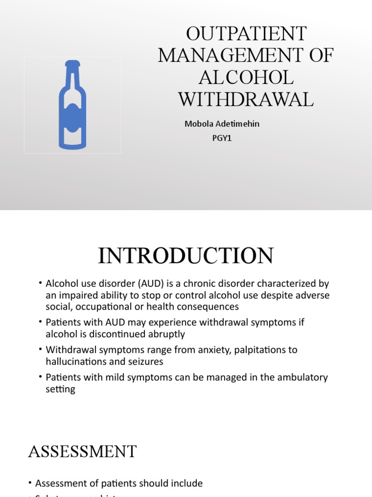 Outpatient Management of Alcohol Withdrawal | PDF