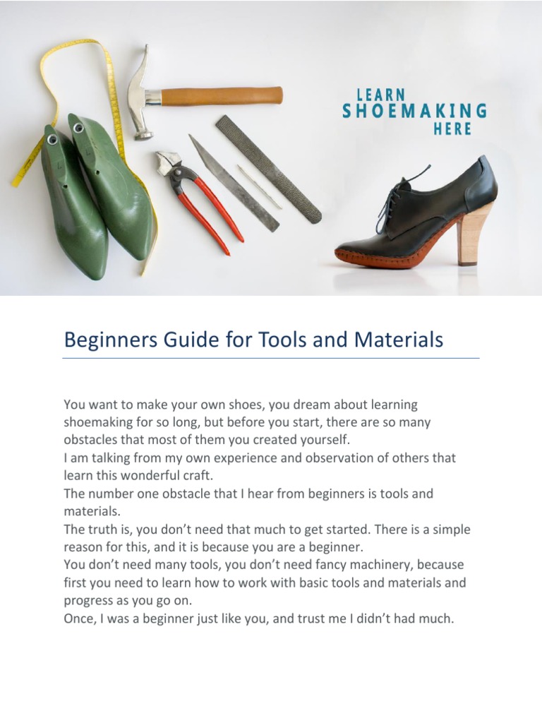 Beginners Guide For Tools and Materials PDF | PDF | Shoe | Knife