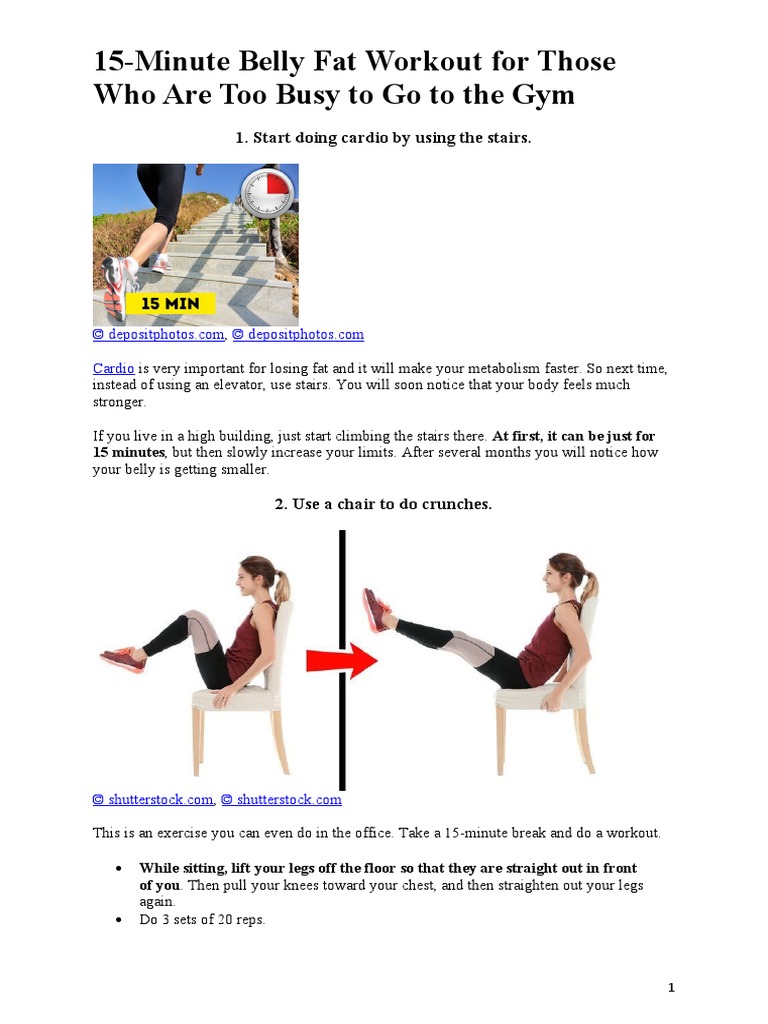 15-Minute Belly Fat Workout | PDF | Abdomen | Aerobic Exercise