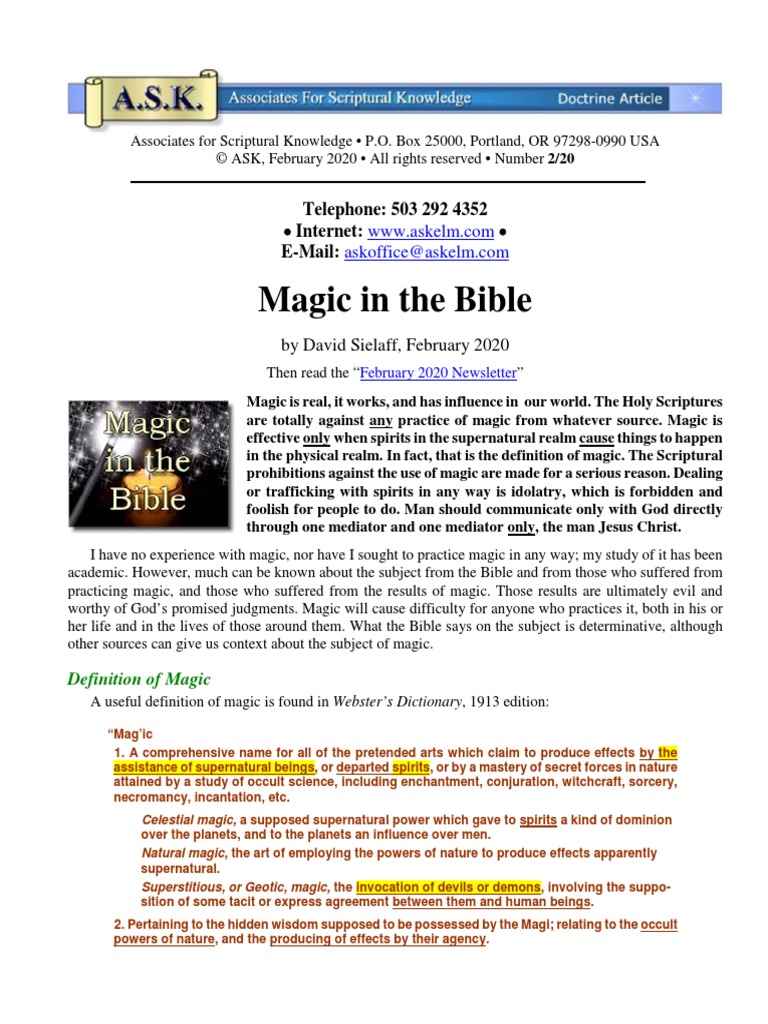 Magic in Bible PDF | PDF | Supernatural | Acts Of The Apostles
